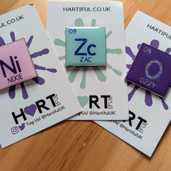Personalised Periodic Table Element Enamel Pin | Customised Gift - Etsy