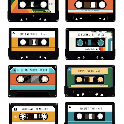 Custom Cassette Print Retro Cassette Poster Personalized, Add Your ...