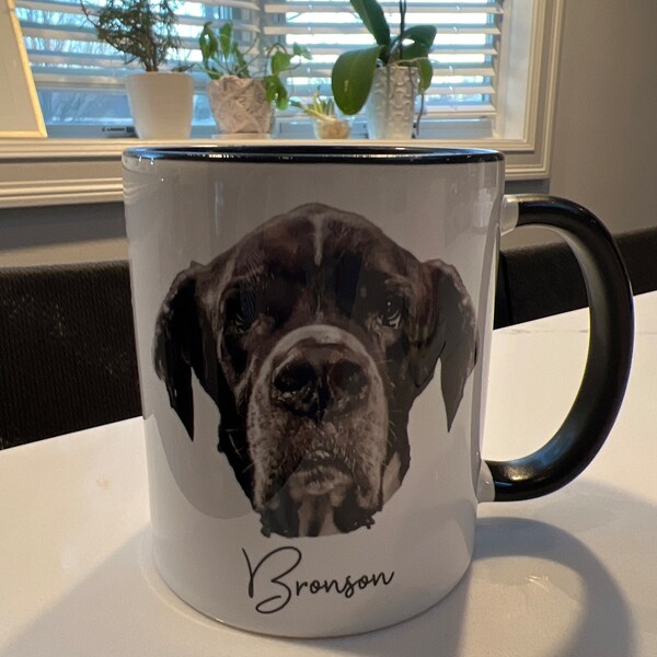 Custom Dog Mug, Custom Pet Face Mug, Custom Pet Portrait Mug, Dog Face ...