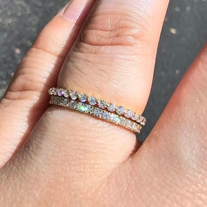 Floating Bubble Wedding Band Women / Single Prong Set Full Eternity ...