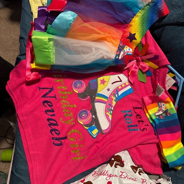 Girls 9th Birthday Shirt Rainbow Tutu Rainbow Hair Bow Rainbow Socks ...