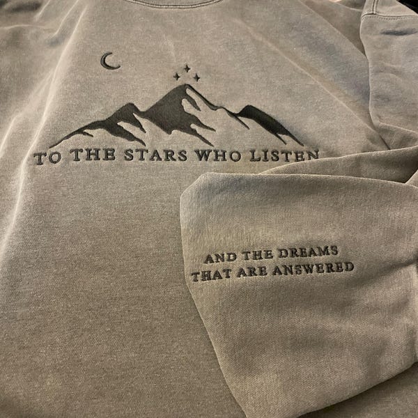 OFFICIALLY LICENSED ACOTAR Embroidered Sweatshirt Stars Acotar Merch ...