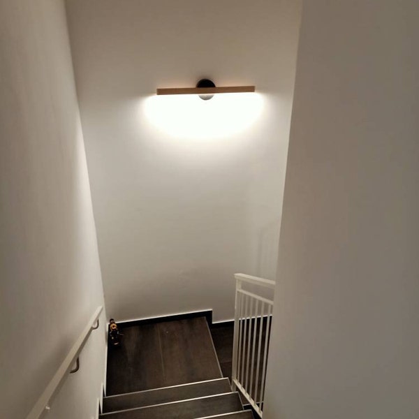 Vertical Wall Light in Natural and Black Wood Minimalist Decoration - Etsy