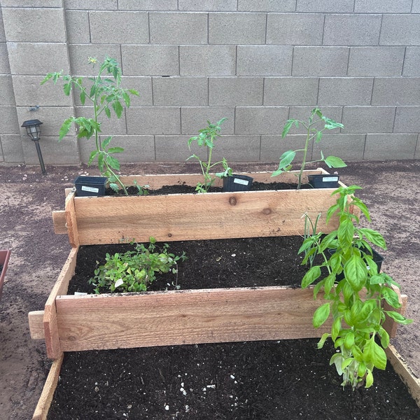 Cedar Raised Garden Bed Kit 3 Tier 1x3 2x3 3x3 Raised Planter Garden ...