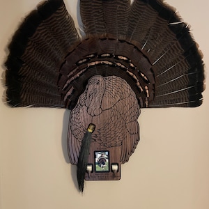 Custom Turkey Plaque Tail Mount, Personalized, Unique Fan, Beard, and ...