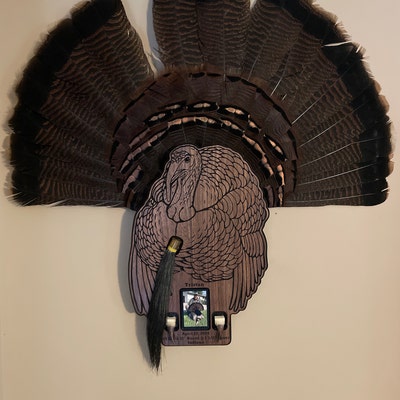 Custom Turkey Plaque Tail Mount, Personalized, Unique Fan, Beard, and ...
