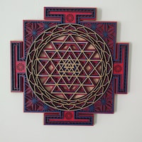 Sri Yantra Shakti Energy Wall Decor, Wood Chakra Mandala, Divine ...