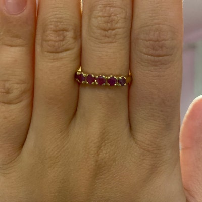 Gold Ruby Ring, Natural Ruby Ring, July Birthstone, Stackable Ring, Ruby Vintage Ring, Gold ...