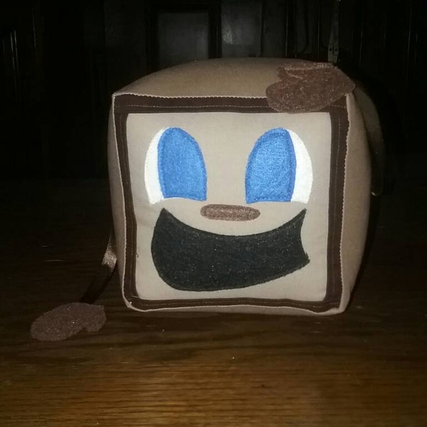 Tiny Box Tim Plushie Corduroy Plush Toy. 7 Cube, Pillow. With Pink Warfstache/mustache ...