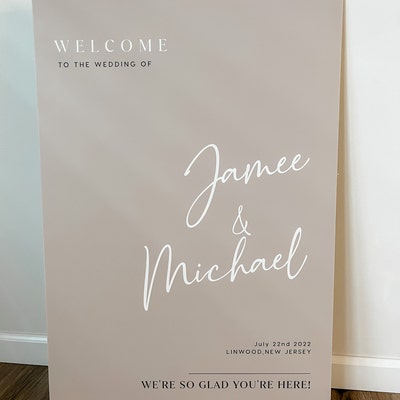 Beige Welcome Sign, Wedding Welcome Sign, Welcome Sign Template ...