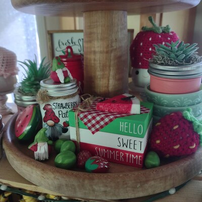 Watermelon Mini Book Stack, Summer Coffee Bar, Summer Decor, Farmhouse ...