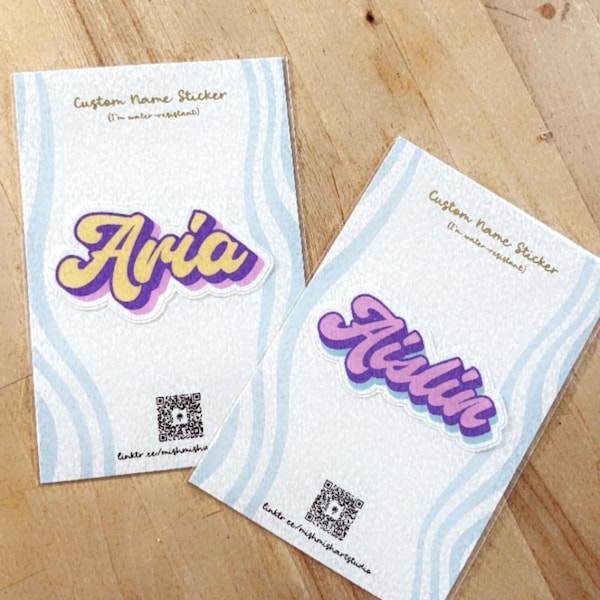 Vintage Font Style Custom Name Sticker, Personalized Decal, Vinyl ...