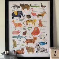 Abc Alphabet Animal Print | Nursery Décor Educational A - Z Poster Kids ...