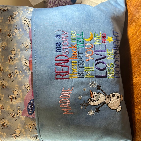 Reading Pillow Embroidery Design Read Me a Story Embroidery Design Tuck ...