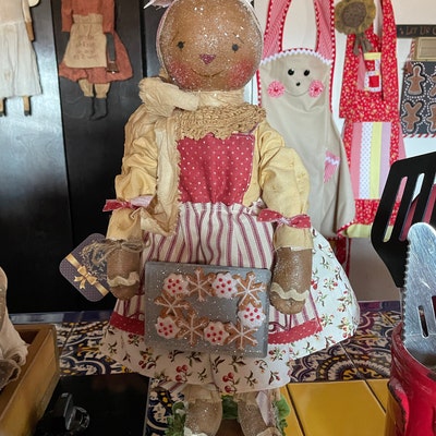 Primitive Bunny Rabbit-folk Art Bunny-irish Bunny-plush Bunny-vintage ...