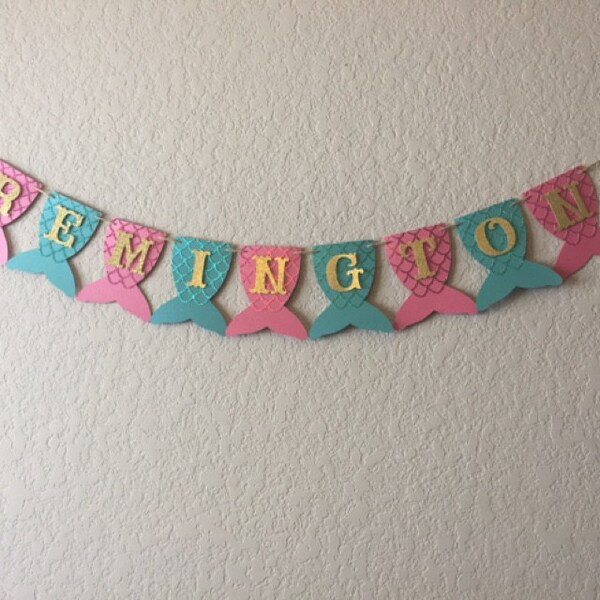 Mermaid Name Banner, Baby Shower, First Birthday, Under the Sea ...