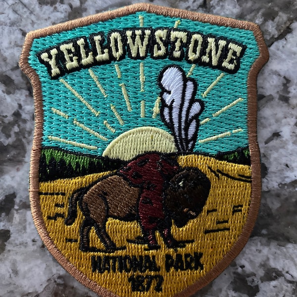 Yellowstone National Park Full Embroidered Illustrated Iron-on Patch - Etsy