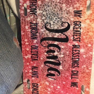 Grandma Personalized License Plate, Name Car Tag, Vehicle Tag, Custom ...