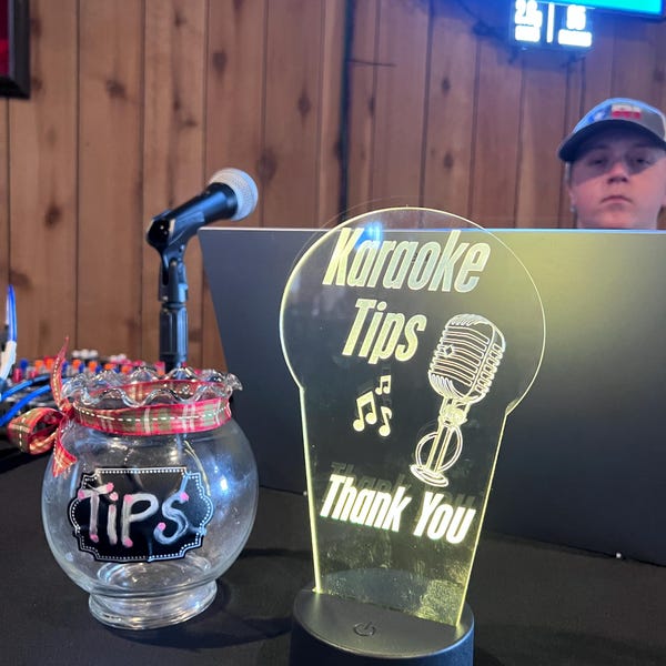 LED Glowing Tip Box-martini Design for Bartenders- Tip Jar -LED Tip Jar ...
