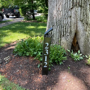 43 Tall Custom Steel Address Sign, Solar Powered LED Lighted. - Etsy