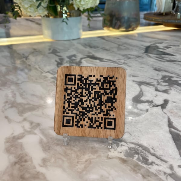 Wooden Engraved QR Code - Etsy