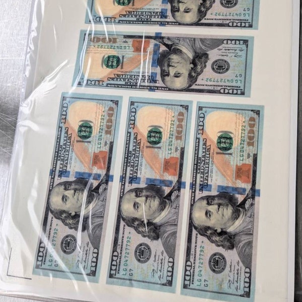 Edible 100 Dollar Bill Cake Toppers - Etsy