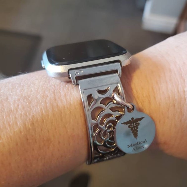 2 Sided Engraved Medical Alert Charm, Laser Engraved Charm, Stainless ...