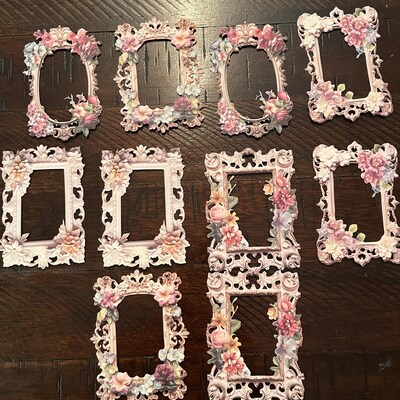10 Pcs Pack Vintage Paper Picture Frames, Cardstock Paper Border Frames ...