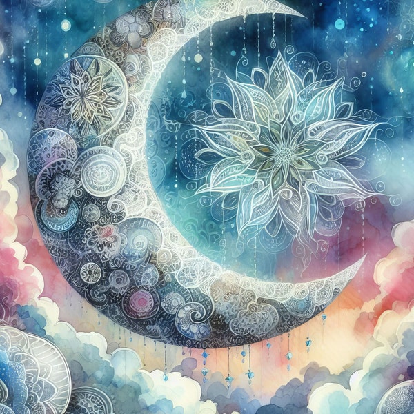 55 Images Magnificent Moon Images Digital Art Jpeg Printable Instant ...