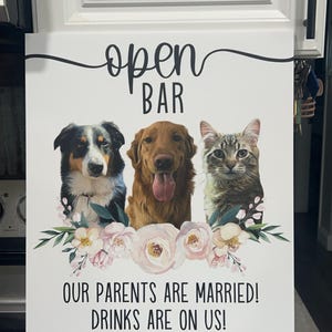 Custom Pet Wedding Welcome Sign With Stand Personalized Wedding Board ...