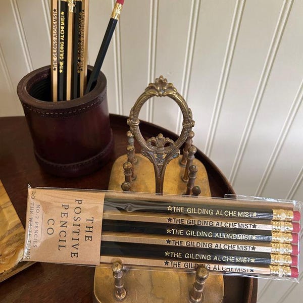 Personalized Pencil Set, 6 Custom Gold Foil Stamped Pencils for ...