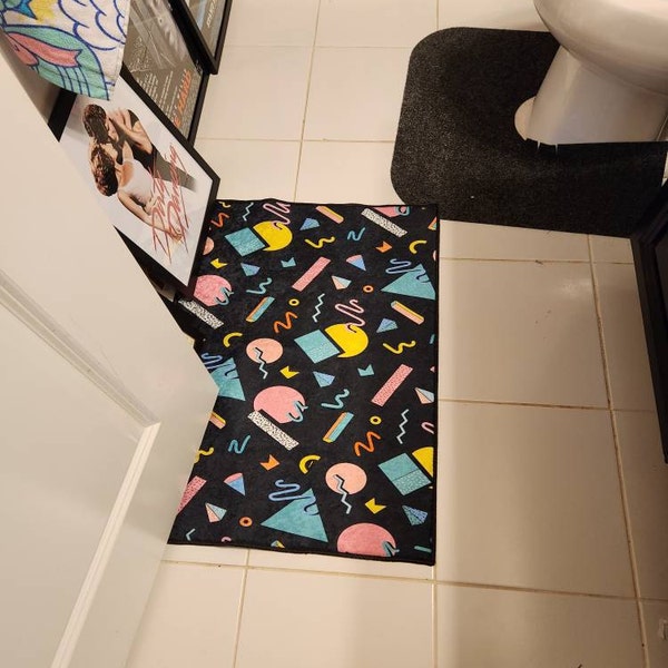 Retro Arcade Carpet, Colorful Trippy Area Rug, 80s 90s Accent Floor Mat ...