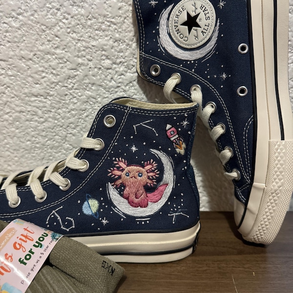 Custom Embroidered Converse Taylor 1970, Axolotl, Constellations ...