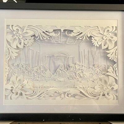 Last Supper Shadow Box SVG Template, Da Vinci Papercut Lightbox Cricut ...