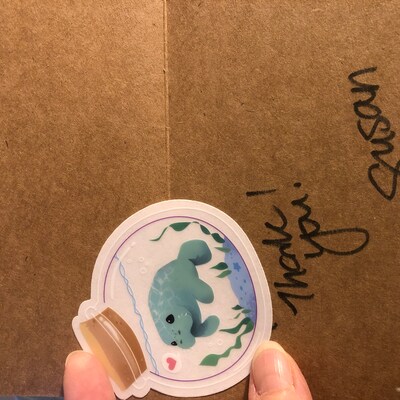 Confused Blob Fish in a Bottle Clear Acrylic Waterproof Sticker - Etsy