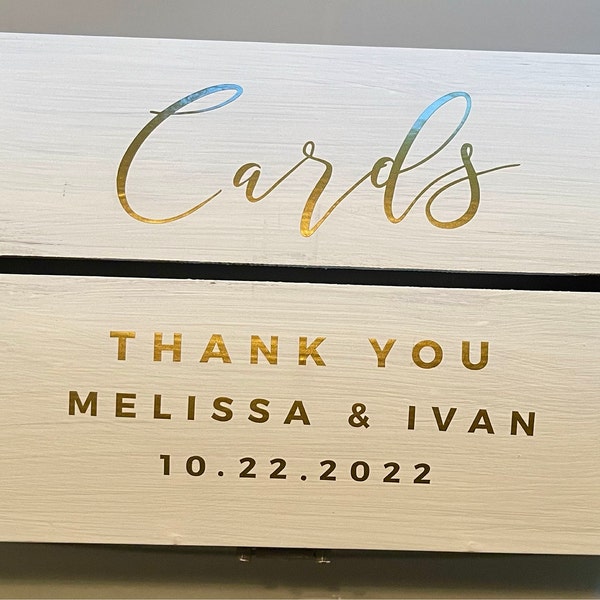 Custom Card Box Vinyl Decal Sticker for Wedding Cards Sign, Rose Gold ...