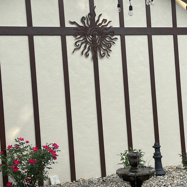 Rustic Sun Indoor/outdoor Wall Decor 40" Custom Iron Sun OUR ORIGINAL ...