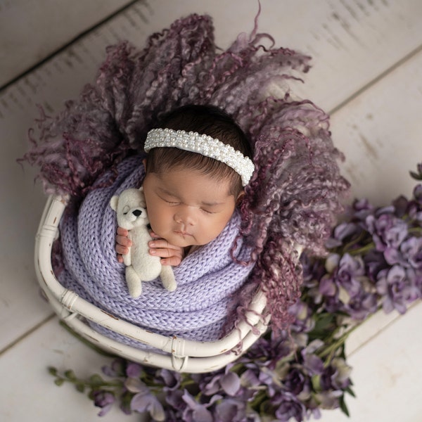 Newborn Photography Prop, Wool Blanket for Baby Photo Shoot, Posing ...