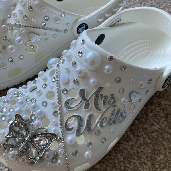 Bride Elegant Wedding Crocs Comfortable Shoes for Brides, Bridal Party ...