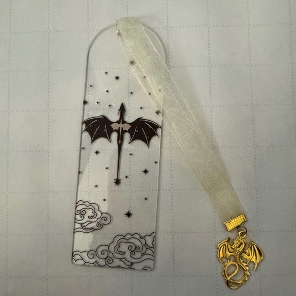 Fourth Wing Acrylic Bookmark With Signet - Etsy
