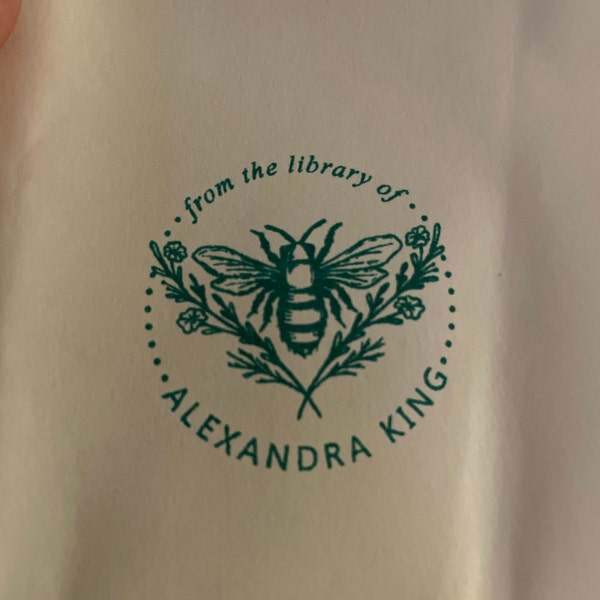 From the Library of Stamp | Book Stamp Personalized | Bee Ex Libris ...