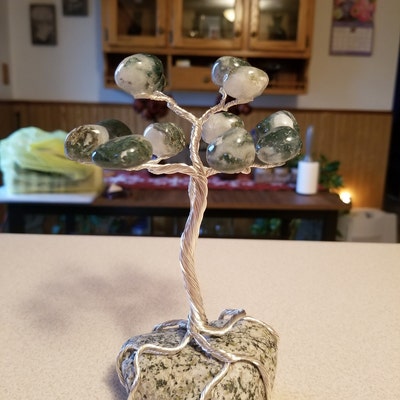 Custom Crystal Tree With Rock Base, Crystals Wired Crystal Tree, Custom ...