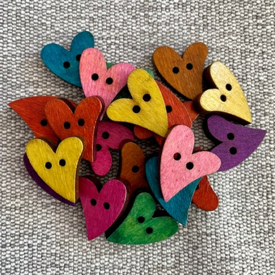 Colorful Large Wooden Buttons, Big Decorative Wood Buttons, Random ...