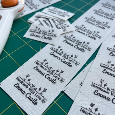 Set of Cotton Fabric Tags, Iron on Labels, Craft Show Tag, Knitting ...