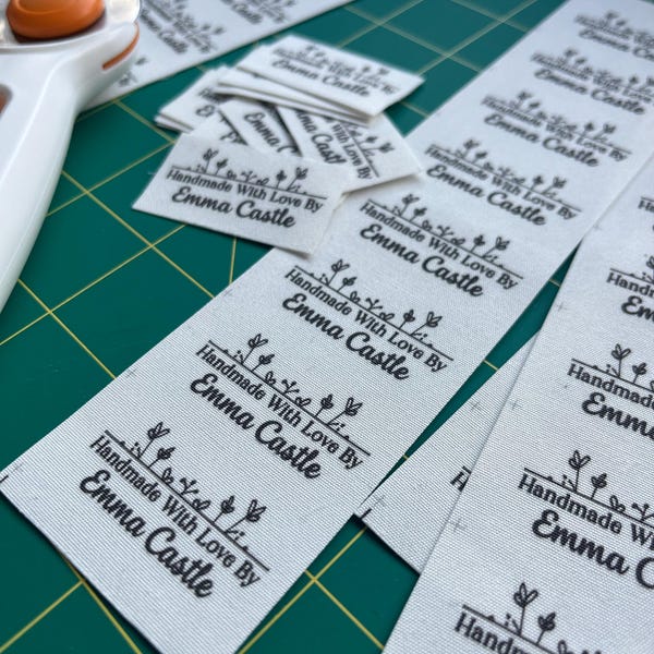 Set of Cotton Fabric Tags, Iron on Labels, Craft Show Tag, Knitting ...