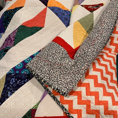 Queen Size Patchwork Quilt, King Size Patchwork Quilt, Scrap Quilt ...