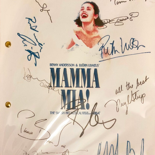 Mamma Mia Movie Musical Script With Signatures Autograph Reprint Meryl ...