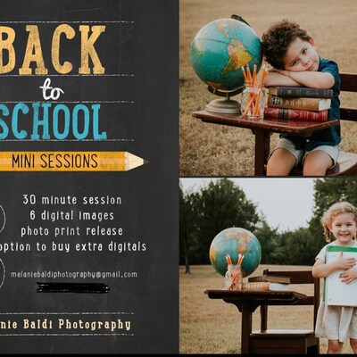 Back to School Mini Session Template, Photoshop Templates for ...