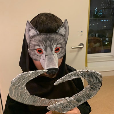 3D Grey Wolf Paper Mask Printable Craft Activity - Etsy