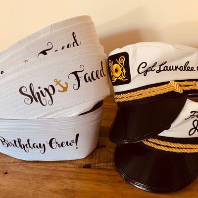Nautical Captains Hat, Birthday Girl Captain Hat, Birthday Crew Sailor ...